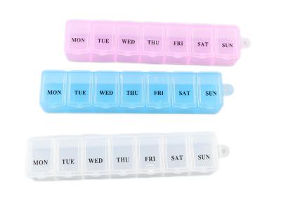 China Home Weekly Pill Organizer Box With Clear Lid 11.2ML/Grid Medicine Boxes for sale