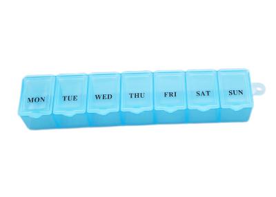China Blue Travel Portable Weekly Pill Box Organizer 11.2ML/Grid Travel Pill Box for sale