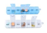 China PP Portable Long Plastic Pill Box Pharmacy With Hat Cute Pill Box for sale