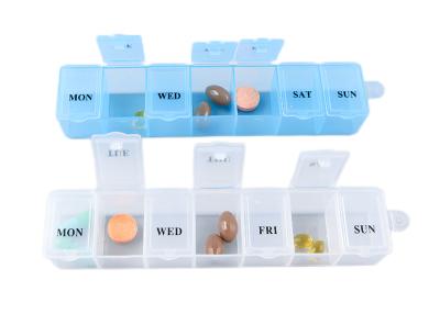 China PP Portable Long Plastic Pill Box Pharmacy With Hat Cute Pill Box for sale