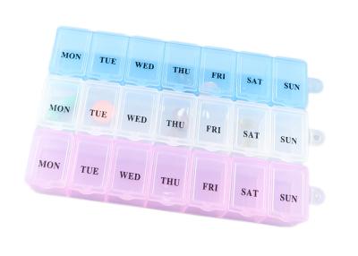 China Convenient PP Plastic Weekly Pill Box With Large Compartments for sale