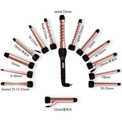 China Rose Gold Hair Styling Curling Iron Interchangeable Hair Curler Set for sale
