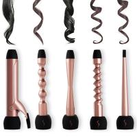 China Rose Gold Hair Styling Curling Iron Interchangeable Hair Curler Set for sale