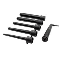 China Hair Styling Barrel Curling Iron LCD Display Ceramic Titanium Curling Wand for sale