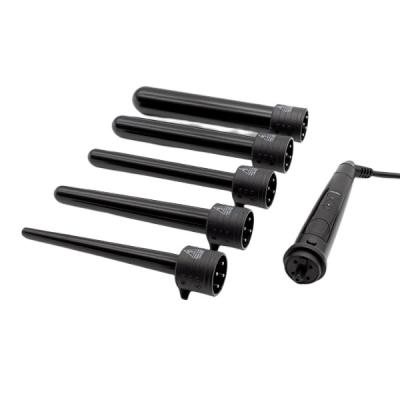 China Hair Styling Barrel Curling Iron LCD Display Ceramic Titanium Curling Wand for sale