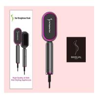 China Woman Ceramic Hot Combs Multifunctional Styling Comb Hair Styler Electric Hair Straightening Curling Brush for sale