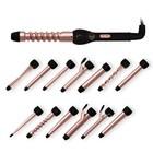 China Interchangeable Long Barrel Curling Iron Hair Straightener Brush Rotating for sale