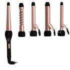 China Interchangeable Long Barrel Curling Iron Hair Straightener Brush Rotating for sale