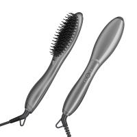 China Ceramic Hot Electric Comb Brush Hair Straightener With Comb  Anti Scald for sale