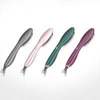 China Ceramic Hot Electric Comb Brush Hair Straightener With Comb  Anti Scald for sale