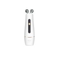 China Vibrating Face Massager Face Eye Skin Care Mini Electric EMS LED Light Face Massager for sale