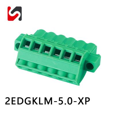 China SHANYE 2EDGKLM-5.0 300V 8A Pluggable Terminal Block 2-24 Poles PCB Connector for sale