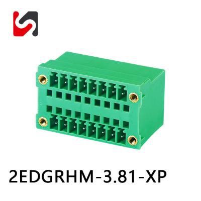 China SHANYE 2EDGRHM-3.81 3.81mm Pitch Pluggable Terminal Block Connector 2P-24P 300V 10A for sale