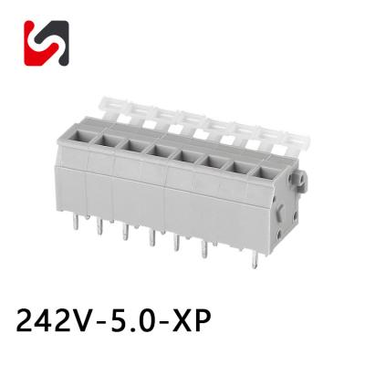China SHANYE 242V-5.0 5.0mm Pitch PCB Terminal Block Connector 300V 10A 2-24 Poles for sale