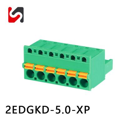 China SHANYE 2EDGKD-5.0 300V 8A 5.0mm Pitch Pluggable Terminal Block Connector 2-24 Poles for sale