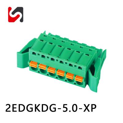 China SHANYE 2EDGKDG-5.0 300V 8A Pluggable Terminal Block 2-24 Poles 5.0mm Pitch for sale