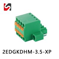 China 2EDGKDHM-3.5 300V 8A Wago Pluggable Terminal Block Green Yellow 2-24 Poles for sale
