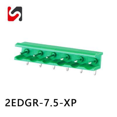 China Pluggable Terminal Block 2EDGR-7.5 300V 10A 7.5mm Pitch 2-24 Poles for PCB for sale