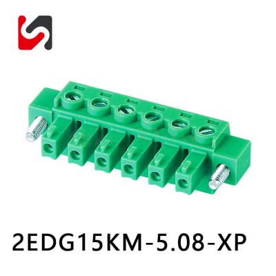 China SHANYE 2EDG15KM-5.08 300V 8A Pluggable Terminal Block 5.08mm Pitch 2-24 Poles for sale