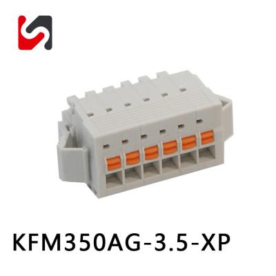 China SHANYE KFM350AG-3.5 300V 10A 3.5mm Pluggable Terminal Block Male Female 2-24P ROHS for sale