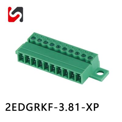 China SHANYE 2EDGRKF-3.81 3.81mm Pitch 2-24 Pole Pluggable Terminal Block Male Female Wire to Wire 300V 10A for sale