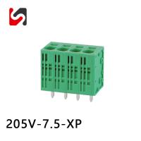 China SHANYE 205V-7.5 7.5mm Pitch PCB Terminal Block Connector 300V 10A 2-24 Poles for sale
