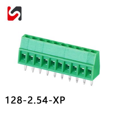 China 300V 10A 2.54mm Pitch PCB Screw Terminal Block Phoenix Style 2-24 Pole for sale