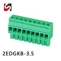 China Pluggable Terminal Blocks 2EDGKB-3.5 300V 8A 2-24 Poles Green for Wire Connect for sale
