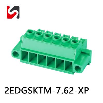 China SHANYE 7.62mm Pluggable Terminal Block 300V 30A Male Female 2-24 Poles for sale