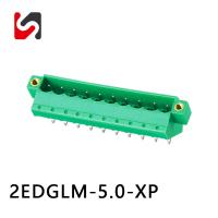 China 2EDGLM-5.0 300V 8A 45 Degree Earth Terminal Block with Flange 5.0mm Pitch for sale