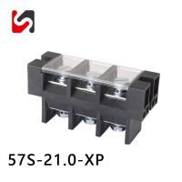 China 115A 600V 21.0mm Pitch Double Row Terminal Block 2P to 24P High Current for sale