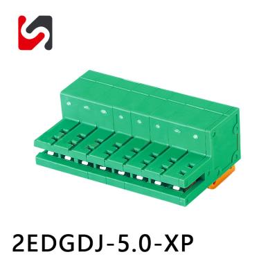 China 2EDGDJ-5.0 300V 5.0mm Screw Terminal Block PCB Mount 2-24 Poles 8A for sale