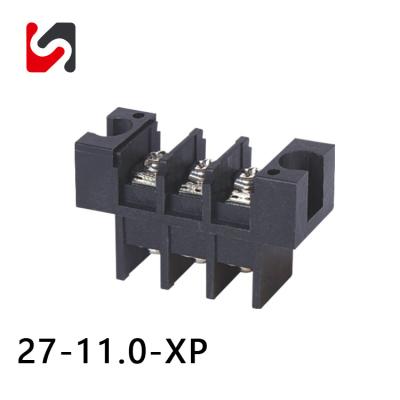 China 11.0mm Pitch 300V 20A Fixed Barrier Pole Terminal Block Screw Terminal Barrier Strip 2-24 Poles for sale