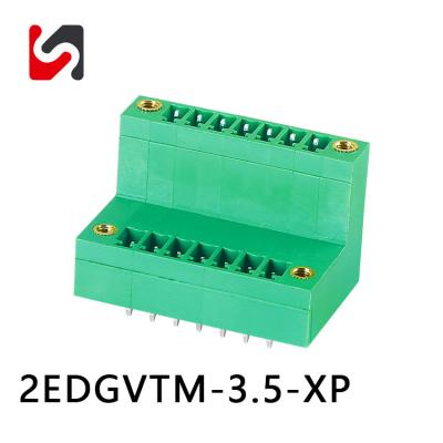 China 2EDGVTM-3.5 300V 3.5mm Pitch Pluggable Terminal Blocks with Flange 2-24 Poles for sale