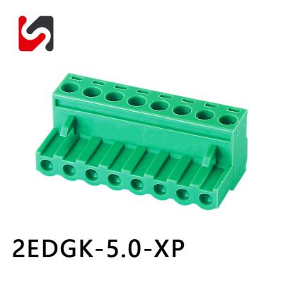China 2EDGK-5.0 300V 5.0mm Pitch Pluggable Terminal Block 2-24 Poles Green for sale