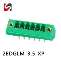 China 2EDGLM-3.5 300V 8A 45 Degree Wire Connect Motor Terminal Block 2-24 Poles for sale