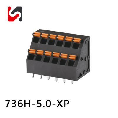China SHANYE 736H-5.0 5.0mm Pitch Pluggable Terminal Block 300V 10A 2-24 Poles for sale