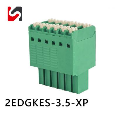 China SHANYE 2EDGKES-3.5 300V 8A Pluggable Terminal Block 6 Pin 3.5mm Pitch for sale