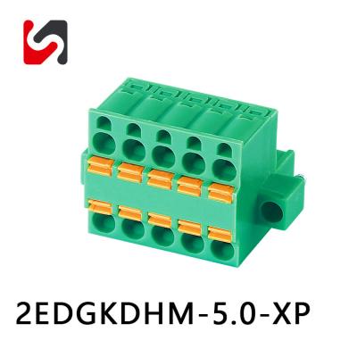 China SHANYE 2EDGKDHM-5.0 Pluggable Terminal Block 300V 8A 5.0mm Pitch 2-24 Poles for sale