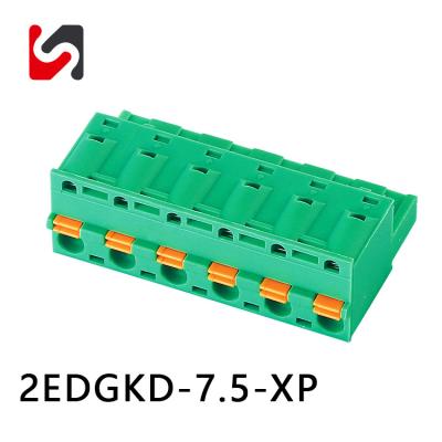 China SHANYE 2EDGKD-7.5 300V 8A 7.5mm Pitch PCB Plug-in Terminal Block Connector 2-24 Poles for sale