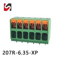 China SHANYE 207R-6.35 6.35mm Pitch Spring Type Terminal Block PCB Connector 300V 10A for sale