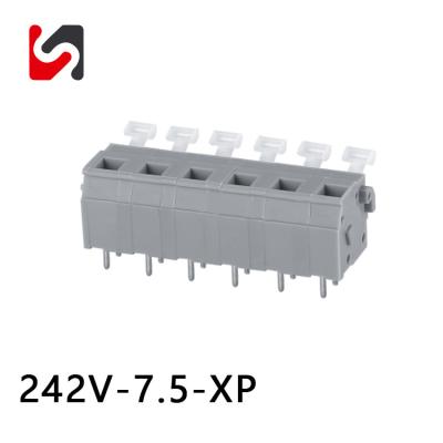 China SHANYE 242V-7.5 7.5mm Pitch Phoenix Terminal Strip 3 Way Electrical Connector Block 300V 10A for sale