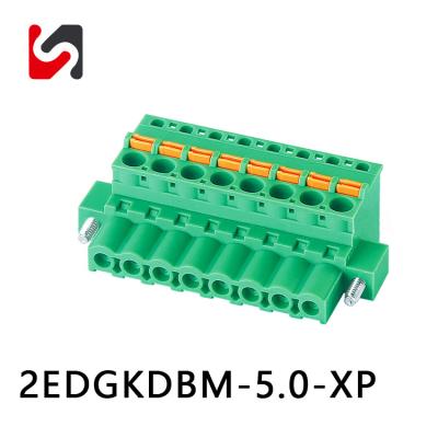 China SHANYE 2EDGKDBM-5.0 300V 8A Pluggable Terminal Block 5.0mm Pitch 2-24 Poles for sale