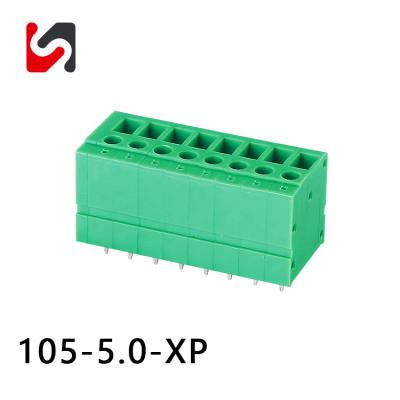 China Shanye SY105V-5.0 300V 10A 5.0mm Pitch Screw Terminal Block PCB Mount 2-24 Pole for sale