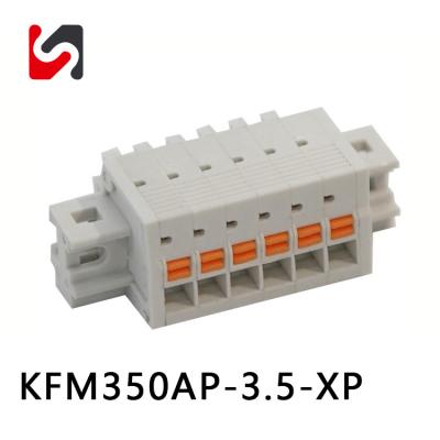 China SHANYE KFM350AP-3.5 300V 10A 3.5mm Pitch Pluggable Terminal Block Male Female 2-24 Poles for sale