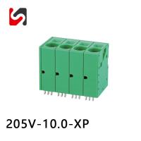 China SHANYE 205V-10.0 10.0mm Pitch Spring Type PCB Terminal Block 300V 10A 2-24 Pole Connector for sale