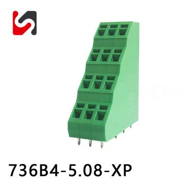 China 5.08mm Pitch Phoenix Spring Lever Connector 3 Terminal 300V 10A PCB Terminal Block for sale