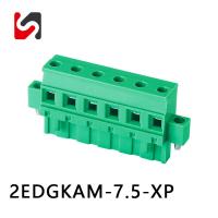 China Pluggable Terminal Block 7.5mm 300V 10A 2-24P PCB Screw Connector for sale