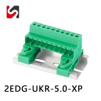 China 5.0mm Pitch Phoenix Pluggable Terminal Block 300V 10A Din Rail 2-24 Poles for sale