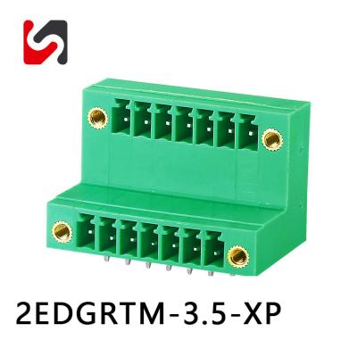China SHANYE 3.5mm Pitch Pluggable Terminal Block 2-24 Poles 300V 10A Male Female for PCB for sale